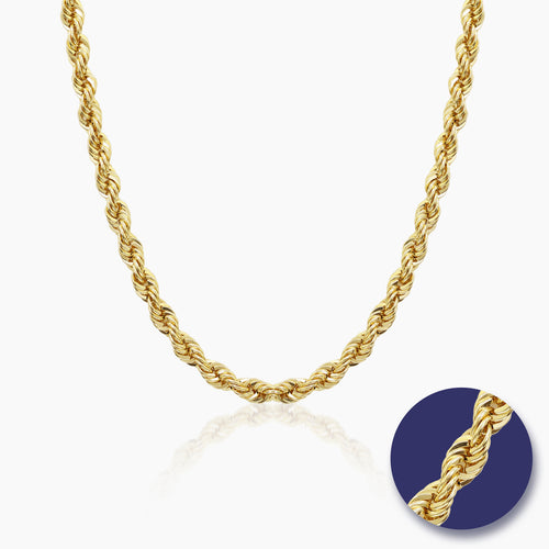ROPE CHAIN NECKLACE IN (SAUDI) 18K YELLOW GOLD – F&C Jewelry | The ...
