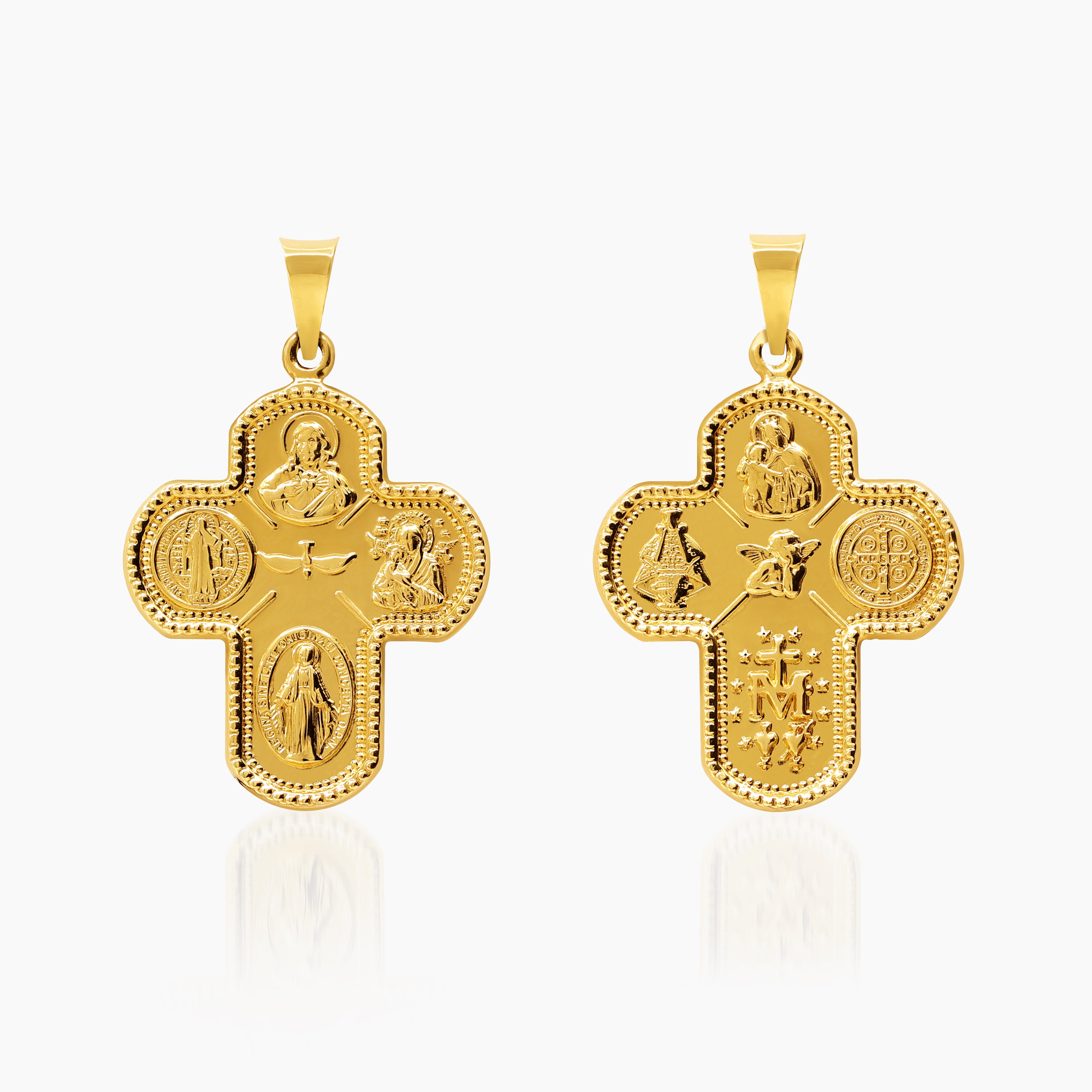 4-WAY MIRIAM CROSS PENDANT ±30 mm (H) X ±25 mm (L) IN (SAUDI) 18K YELL ...