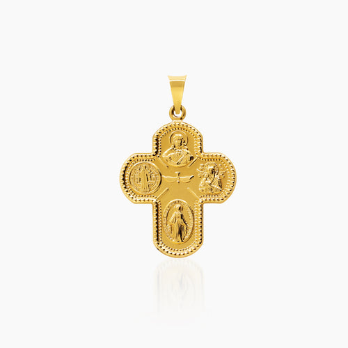 4-WAY MIRIAM CROSS PENDANT ±30 mm (H) X ±25 mm (L) IN (SAUDI) 18K YELL ...